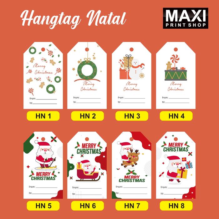 Jual Hang Tag Natal / Hang Tag Christmas / Gift Tag / Cetak Hang Tag ...