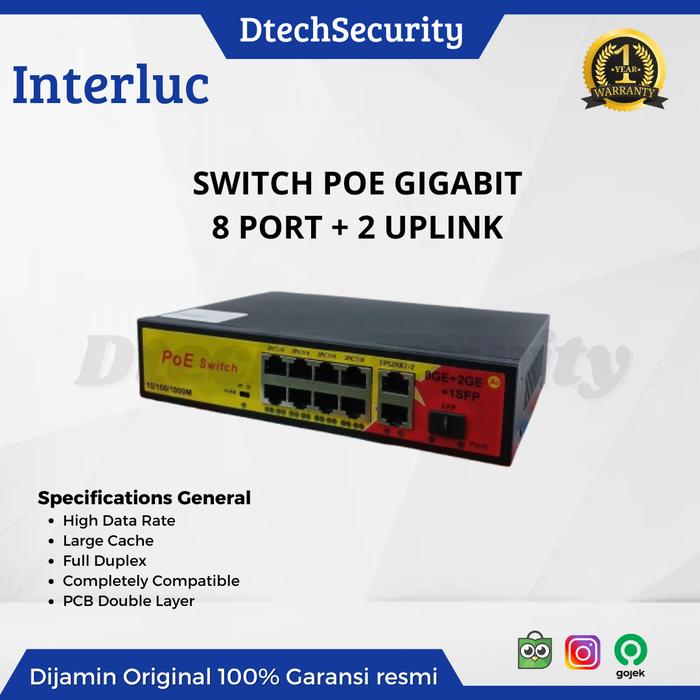 Jual SMART SWITCH POE GIGABIT 8 PORT + 2 UPLINK /POE GIGABIT 8 PORT ...