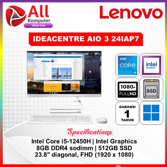 Promo Lenovo AIO PC IdeaCentre 3 24 – Intel Core i5-12450H, RAM 8GB ...