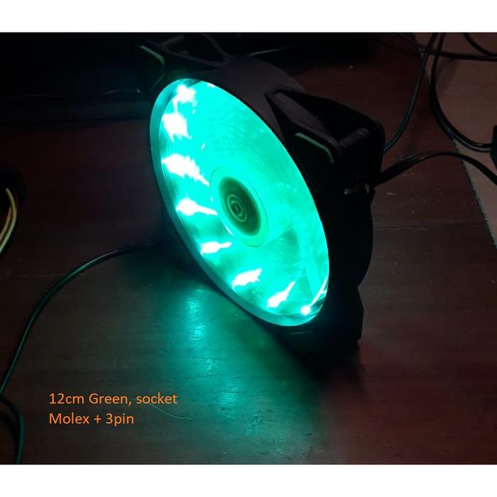 Jual Fan RGB 12cm fan casing 12cm fan led RGB kabel 3 pin dan molex ...