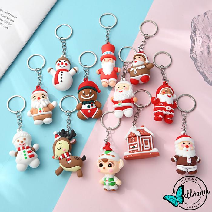 Jual Gantungan Kunci Lucu Karakter Natal Keychain Merry Christmas 3D ...