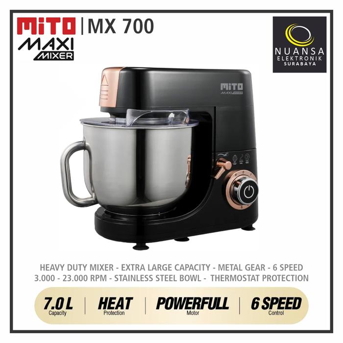Jual MITO MAXI Standing Mixer MX700 Black Hitam Heavy Duty MX-700 MX ...