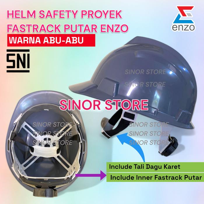 Jual Helm Safety Proyek ENZO Fastrack Model Putar - Abu-abu, ENZO - Kab ...