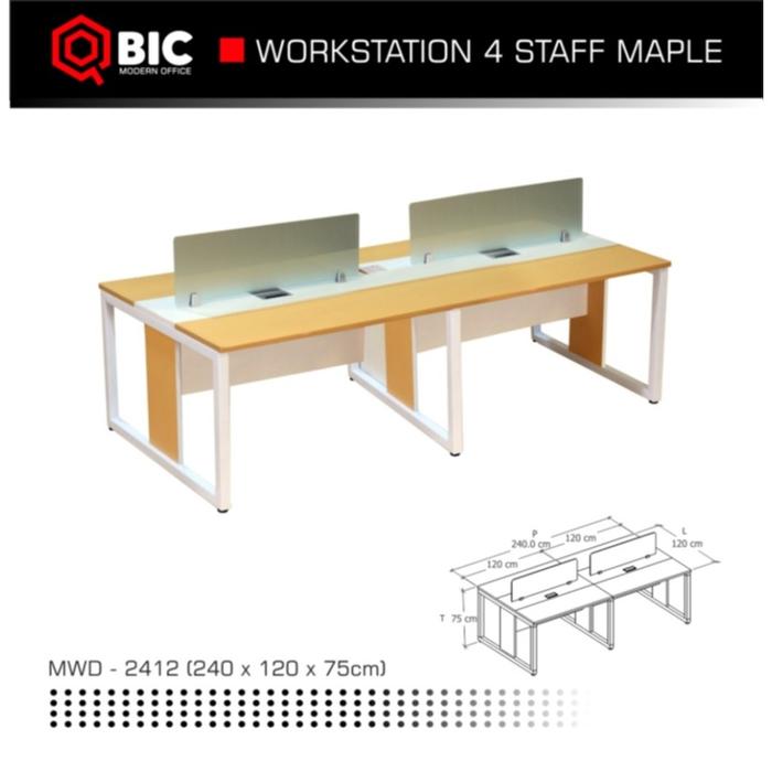 Promo Meja partisi sambung kantor kotak workstation staf 4 orang seater ...