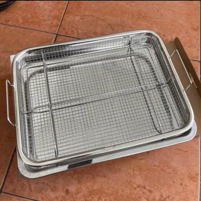 Jual (COD) Nampan tirisan minyak gorengan stainless GOLD TEBAL / nampan ...