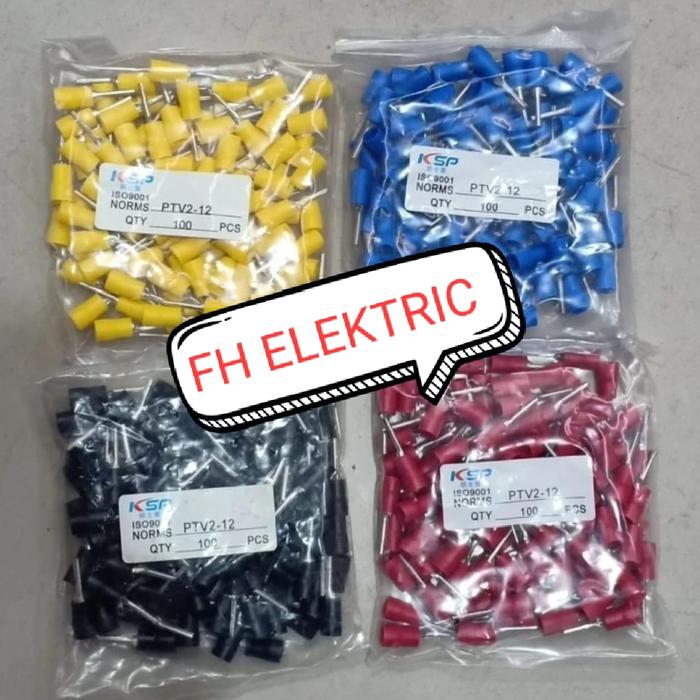 Jual SKUN KABEL PIN TUSUK 2,5 mm PTV 2-12 Merah , Kuning , Hitam , Biru ( 100 pcs ) - Hitam ...