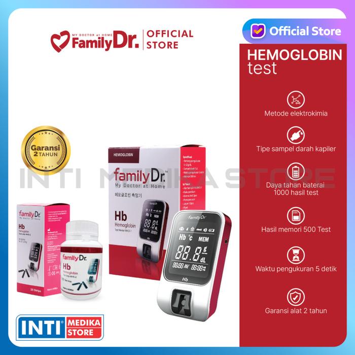 Promo FAMILY DR - Alat Cek HEMOGLOBIN + Strip Test Isi 25 | HB ...