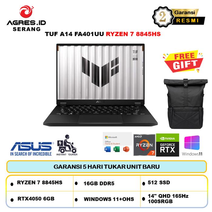 Jual Asus TUF A14 FA401UU Ryzen 7 8845HS RTX4050 16GB 512GB 14"QHD ...