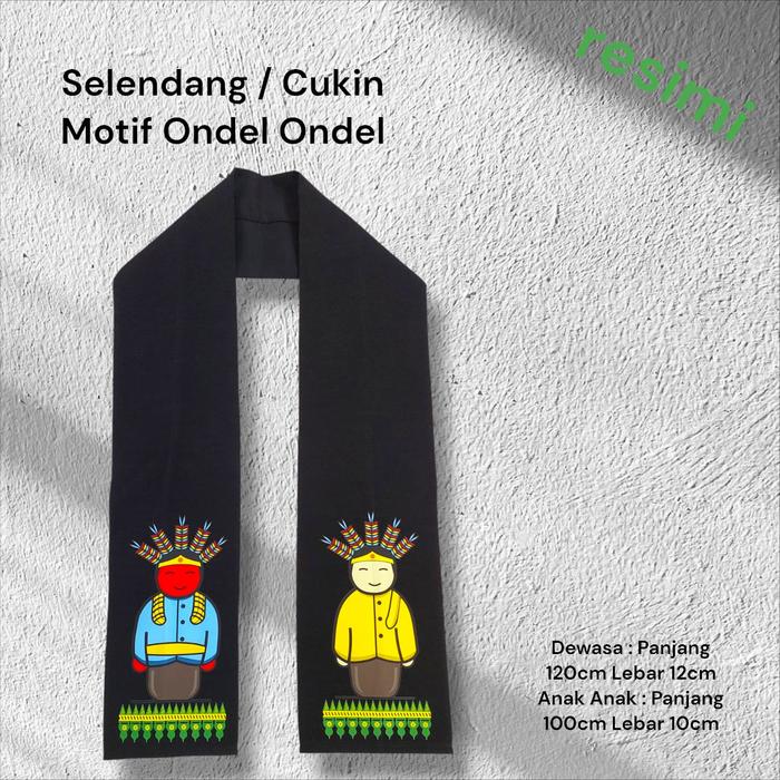 Jual Cukin Syal Selendang Ondel Ondel Betawi Ukuran Anak sampai Dewasa ...