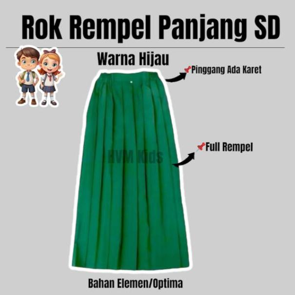 Jual Rok Panjang Model Lipit Rempel SD dan MI Seragam Sekolah Rok ...