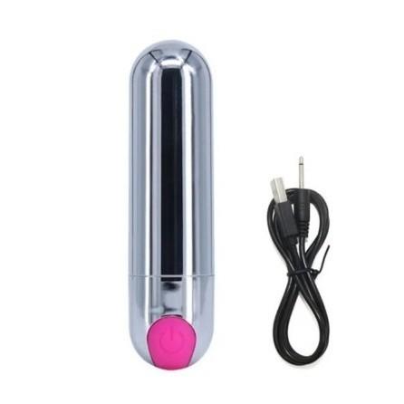 Jual Mini bullet usb rechargeable alat pijat 10 mode getar - Silver ...