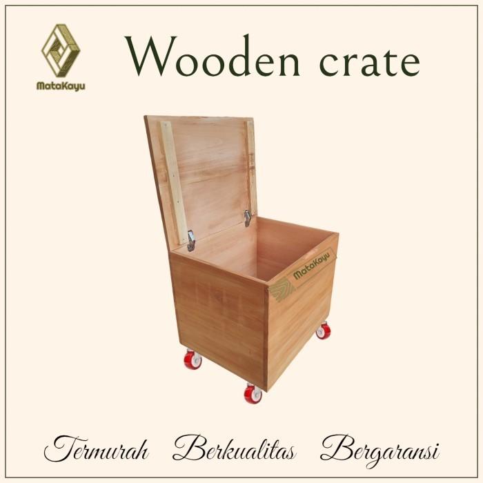 Jual Wooden box 40x40 cm wooden crate tutup kotak peti kayu storage box ...