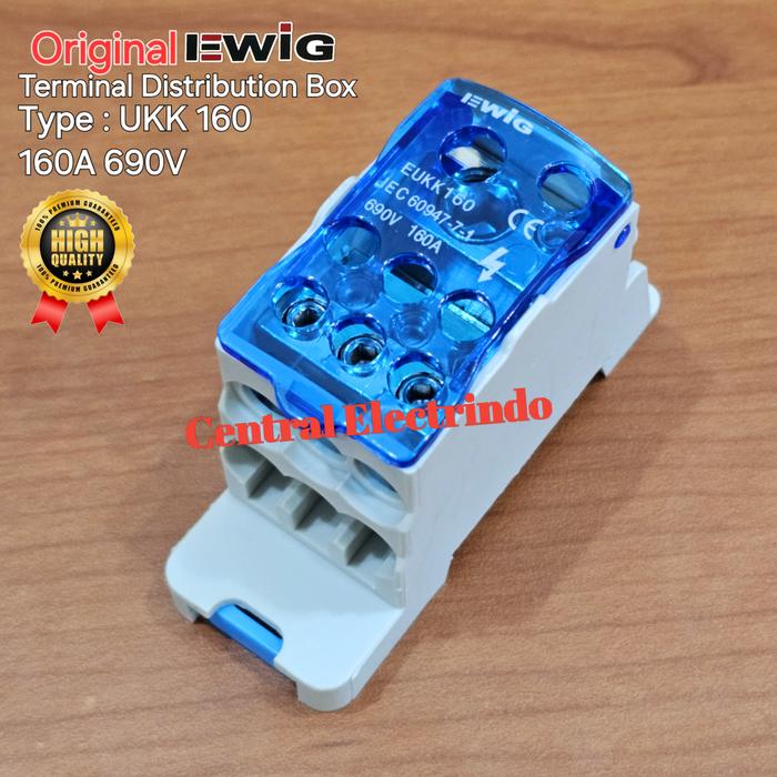 Jual Terminal Block EWIG UKK 160A 690V Terminal Distribusi Junction Box Din Rail. - Kota ...