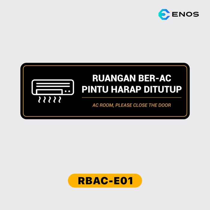 Jual Signboard Akrilik Ruangan Ber AC Pintu Harap Di Tutup Signage AC ...
