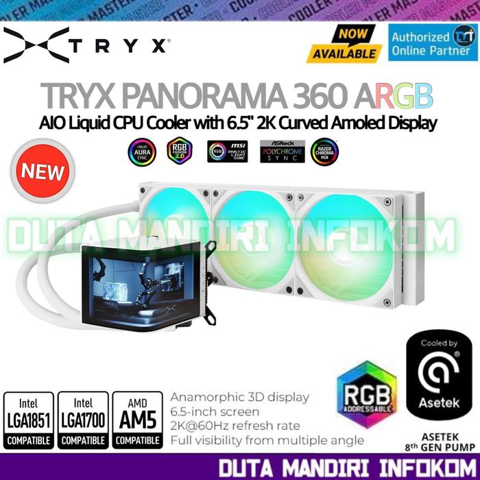 Promo TRYX PANORAMA 240 280 360 ARGB - L-shaped 3D AMOLED Screen AIO ...