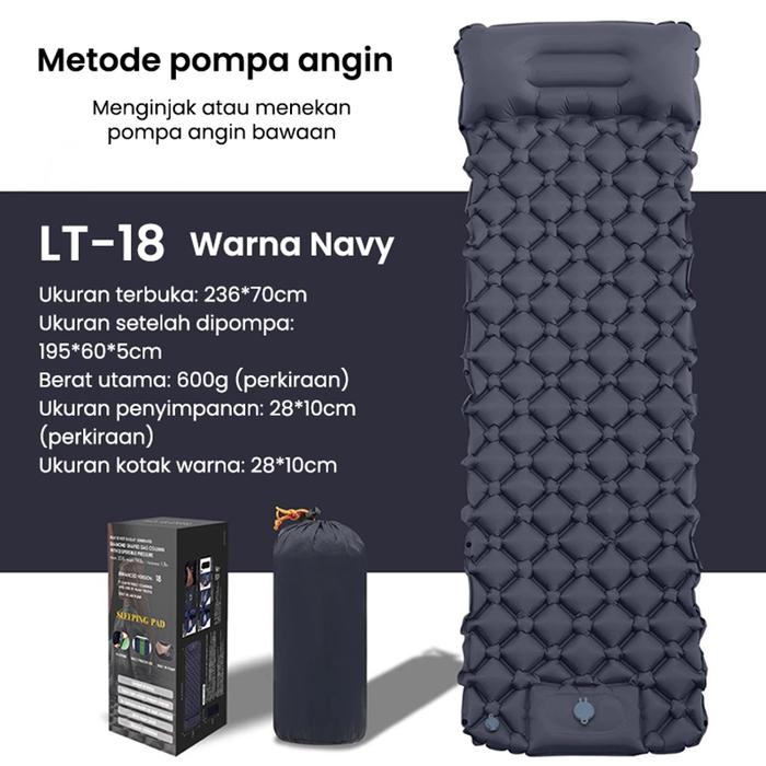 Promo 【COD】195 x 60 cm - Inflatable Bed Mat Sleeping Pad - Kasur Angin ...