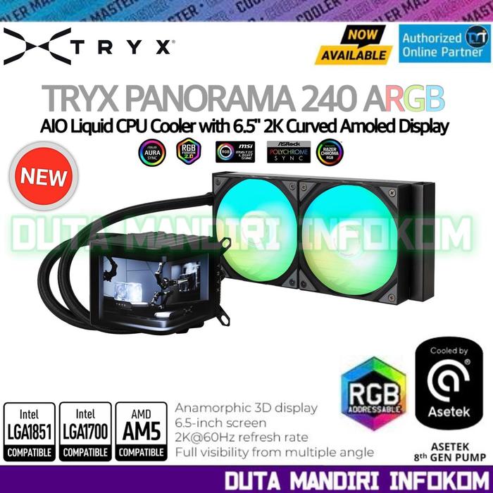 Promo TRYX PANORAMA 240 280 360 ARGB - L-shaped 3D AMOLED Screen AIO ...