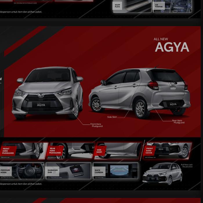 Jual paket TCO agya 2022 , 2023, 2024 front aero mudguard , rear aero ...