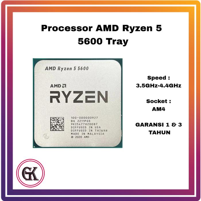 Jual PROCESSOR AMD RYZEN 5 5600 3.5GHZ TRAY - 1 Tahun - Jakarta Pusat ...