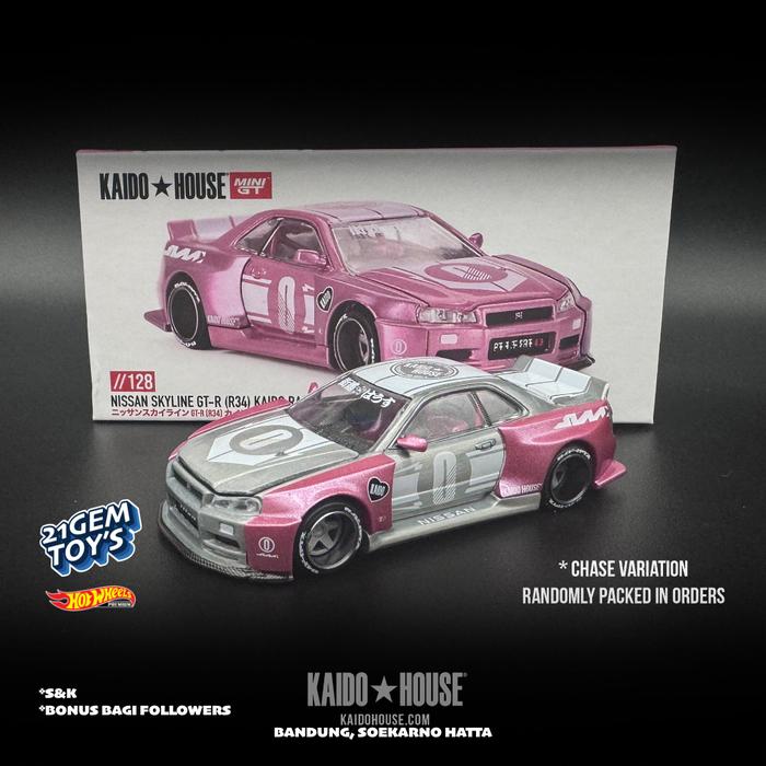 Promo MiniGT Kaido House Nissan Skyline GT-R R34 Pink Segel - Kota ...