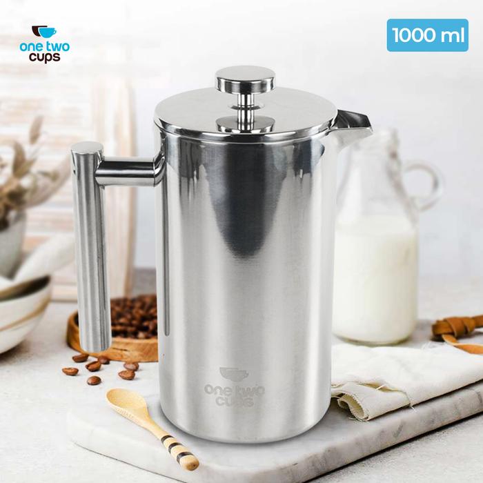Promo One Two Cups STL French Press Stainless Steel 1 LITER Coffee ...