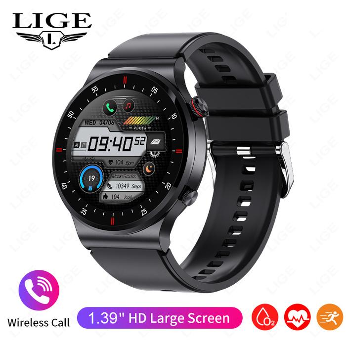 Promo LIGE Jam Tangan Pintar Pria Panggilan Bluetooth Sentuh Penuh ...