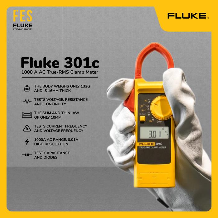 Promo Fluke 301c 1000 A AC True-RMS Clamp Meter Cicil 0% 3x - Jakarta ...