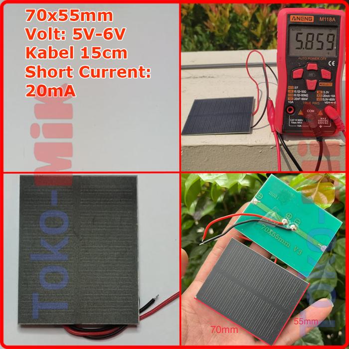 Jual DIY Modul Mini Solar Panel Surya 2V 5V 6V 9V 12V 18V Berbagai ...