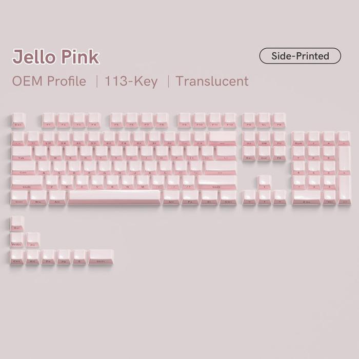 Jual XVX Jello Jelly Pink Translucent Keycaps 113 Keys OEM Profile ...