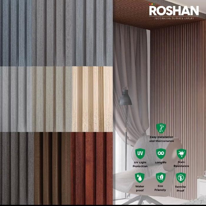 Jual ROSHAN WPC Fluted 160 ukuran 16x290 cm / Wallpanel WPC merk Roshan ...