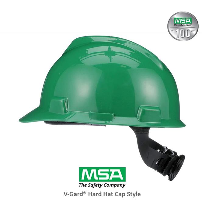 Jual MSA V Gard Hard Hat Green Fas-Trac/Helm MSA V Gard Standard Hijau ...