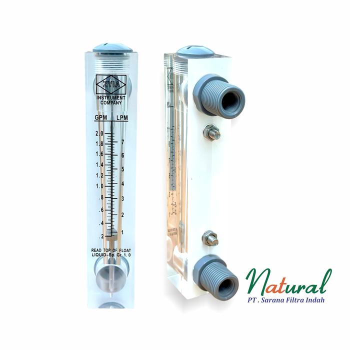 Jual Flow Meter / Rotameter 0,2 - 2 GPM, In Dan Out 1/2 Inch Model ...
