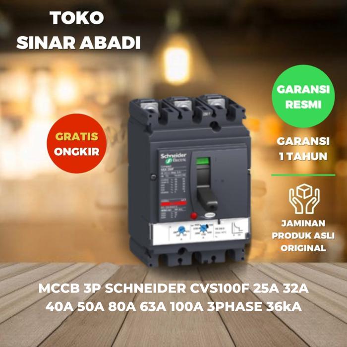 Jual MCCB 3P SCHNEIDER CVS100F 25A 32A 40A 50A 80A 63A 100A 3PHASE 36kA - 50a - Jakarta Pusat ...