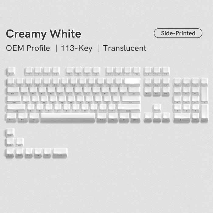 Jual XVX Jello Jelly Creamy White Translucent Keycaps 113 Keys OEM ...