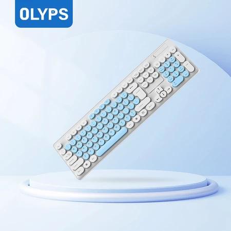 Promo OLYPS Keyboard Wireless 2.4Ghz Portable Full Size Bass Button USB ...