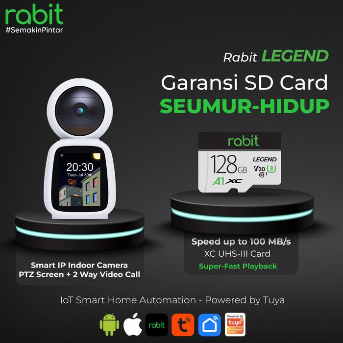 Promo RABIT SMART IP CCTV CAMERA INDOOR FULL HD 2K 2 MP 3 MP PTZ X PRO SCREEN TWO WAY VIDEO CALL ...