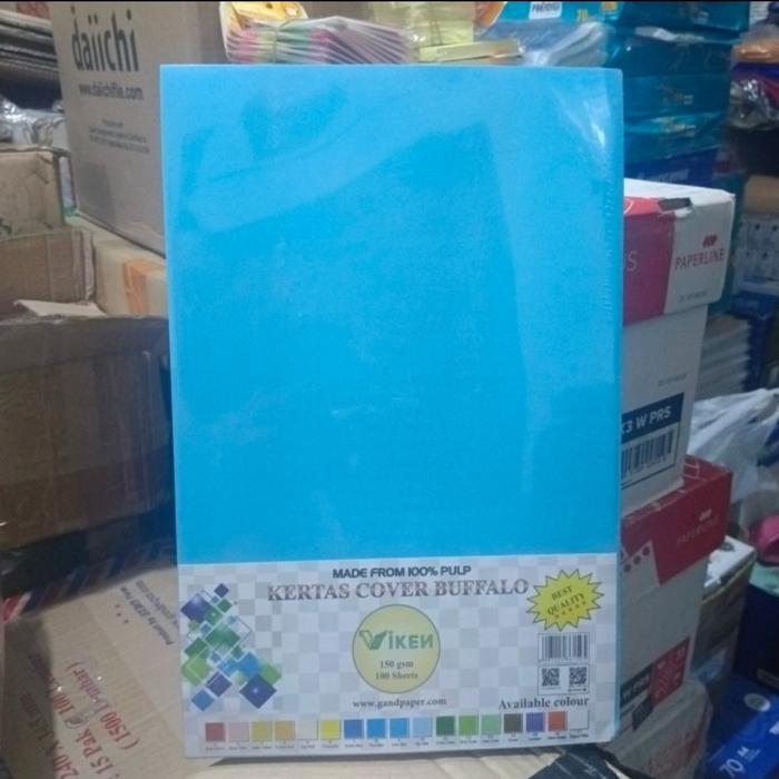 Jual kertas cover buffalo jilid f4 150 gr / pak 100 lembar - Biru Muda ...