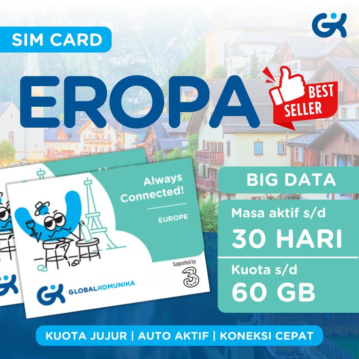 Promo Sim Card Eropa 30 Hari | Europe Simcard 30 Days Include Swiss ...