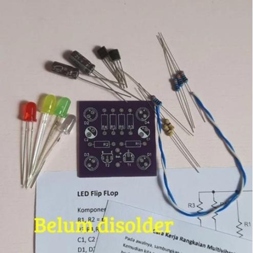 Jual Kit LED flip flop PCB + komponen utk belajar rangkaian elektronika ...
