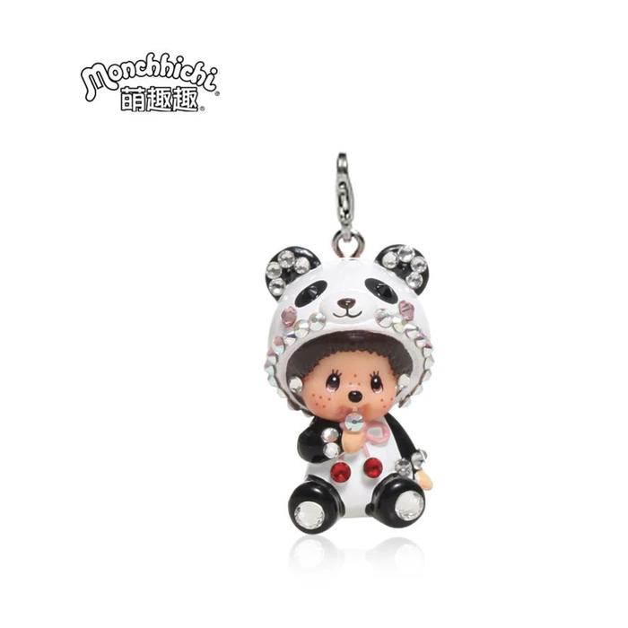 Jual Monchichi Swarovski Cyrstal Charm Pendant ORIGINAL - PANDA BLACK ...