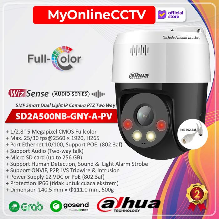 Promo Dahua SD2A500NB-GNY-A-PV 5MP Pan Tilt Two Way Audio IP Camera CCTV Dual Light Fullcolor ...