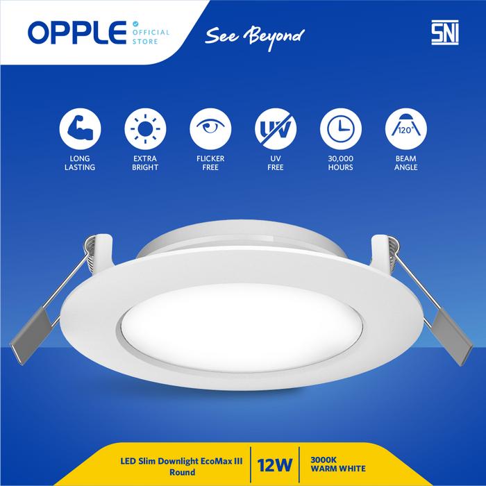 Promo OPPLE Lampu Downlight Slim LED EcoMax III HPF 12W - 3000K ...