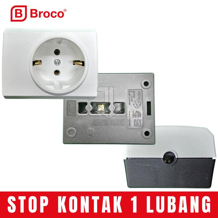 Jual BROCO TERMINAL 1 LUBANG OB TEMPEL STOP KONTAK 1 LUBANG OUTBOW SNI ...