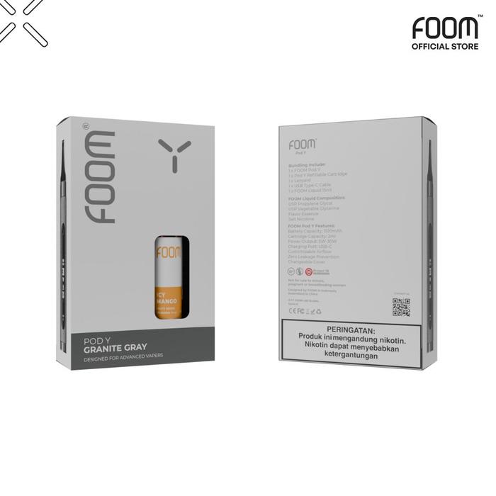 Jual Foom Y Granite Gray + Foom Salt Nic 15ML - Authentic Foom Lab ...