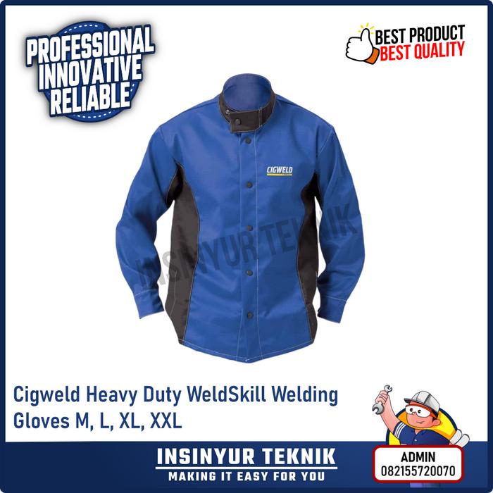 Jual CIGWELD Jaket Las Welding Jacket Blue/Black 646772 - M - Kota ...