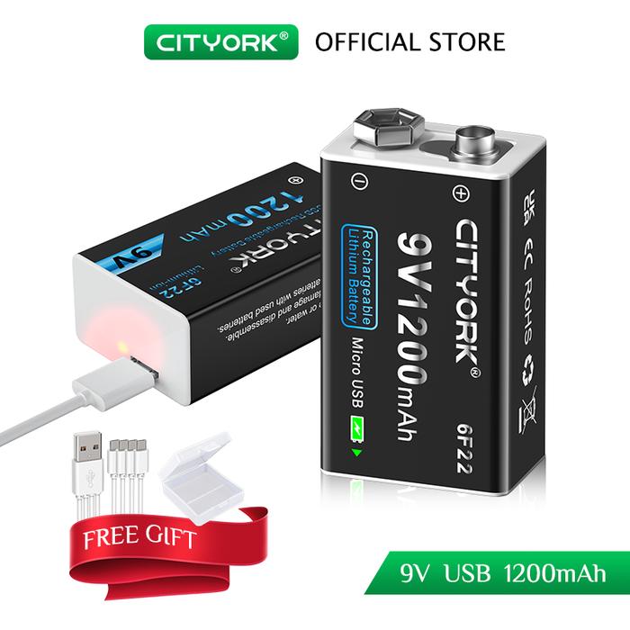 Jual Cityork Baterai / Battery / Baru Batere 9V Type-C Rechargeable ...