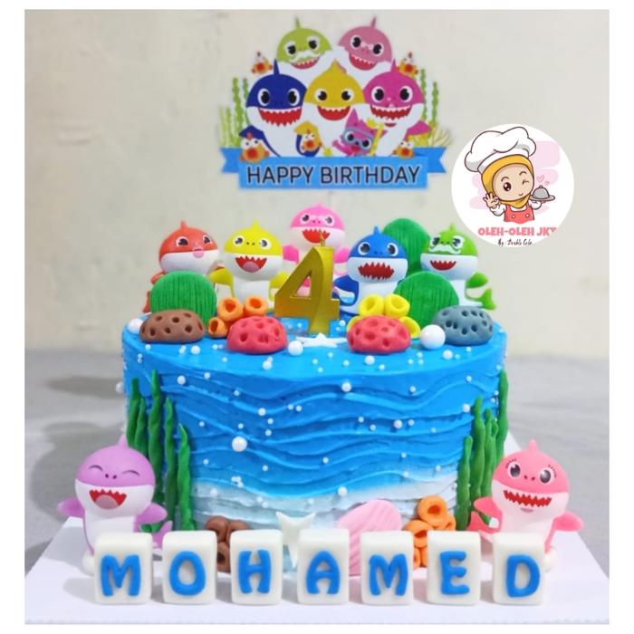 Jual Baby Shark Cake / Kue Ulang Tahun Baby Shark / Baby Shark Custom ...