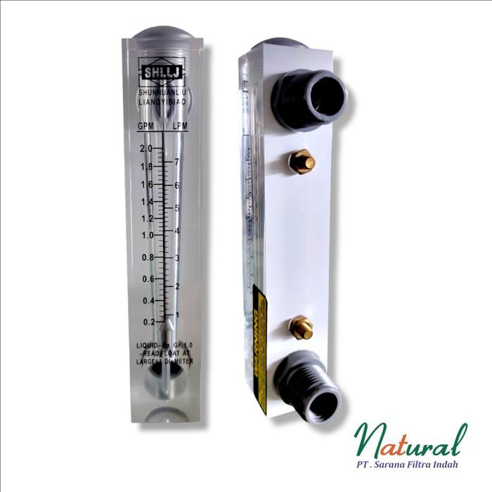 Jual Flow Meter / Rotameter 0,2 - 2 GPM, In Dan Out 1/2 Inch Model ...