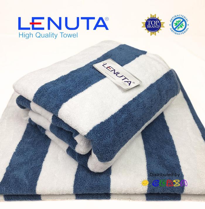 Promo Handuk Tebal Jumbo Pantai Lenuta NST Stripe 85x150cm - Hijau Navy ...