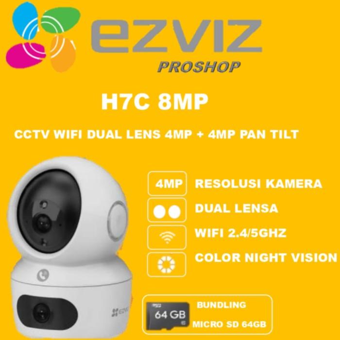 Jual Ezviz H7C Dual Lens Indoor 2K / 8mp 4mp + 4mp Full Color Mini UPS ...